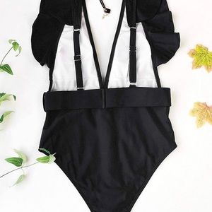 RGB | Swim | Greece Bathing Suit Black Color With A Belt Attach Size ...